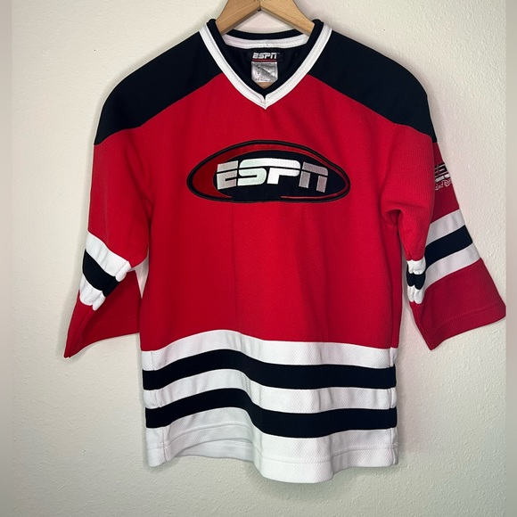 ESPN | Shirts & Tops | Vintage Espn Hockey Jersey Boys Size M | Poshmark